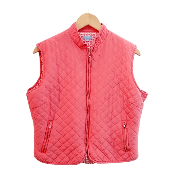 J. McLaughlin | Jackets & Coats | J Mclaughlin Silk Quilted Coral Vest ...